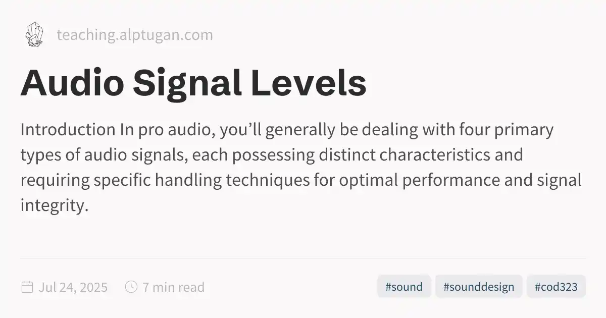 Audio Signal Levels