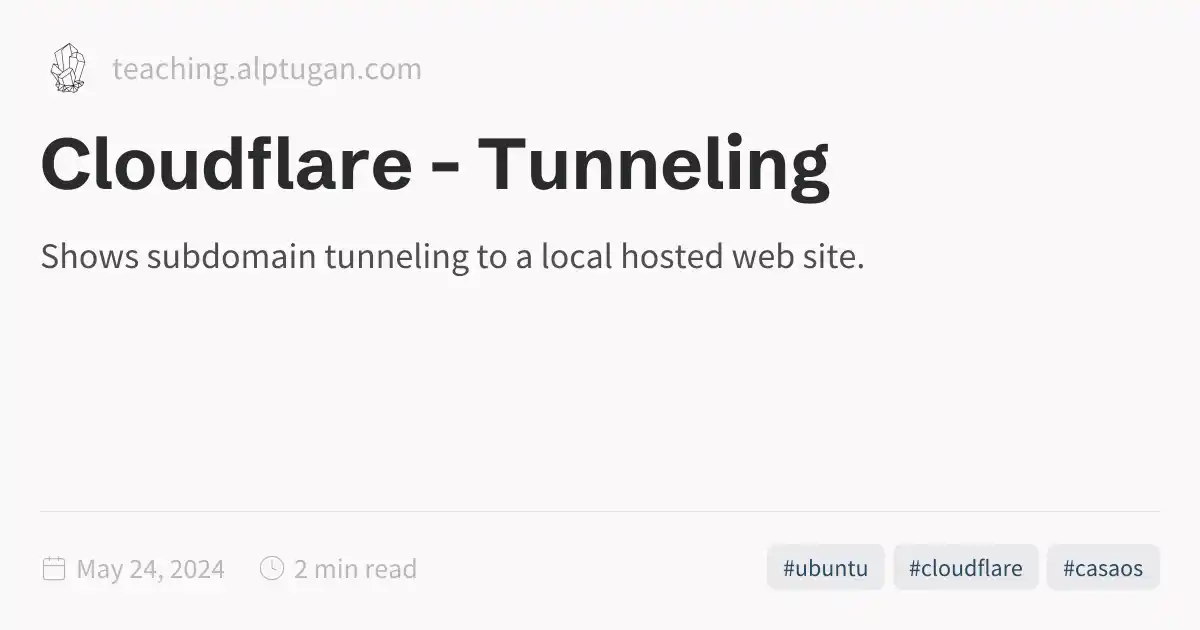 Cloudflare - Tunneling