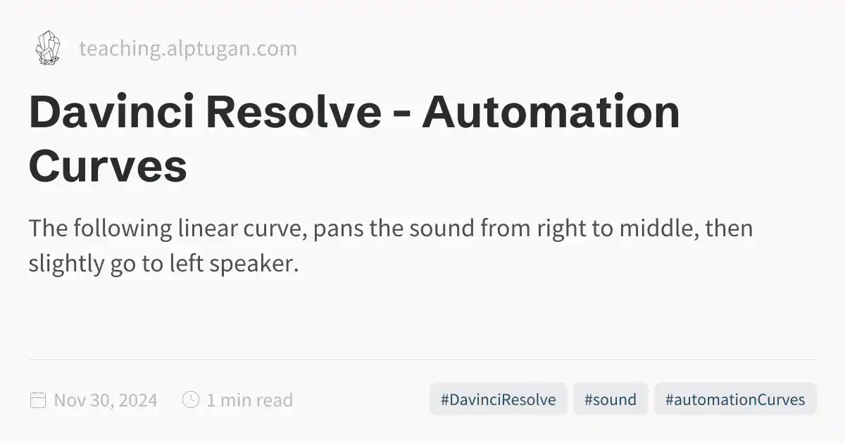 Davinci Resolve - Automation Curves