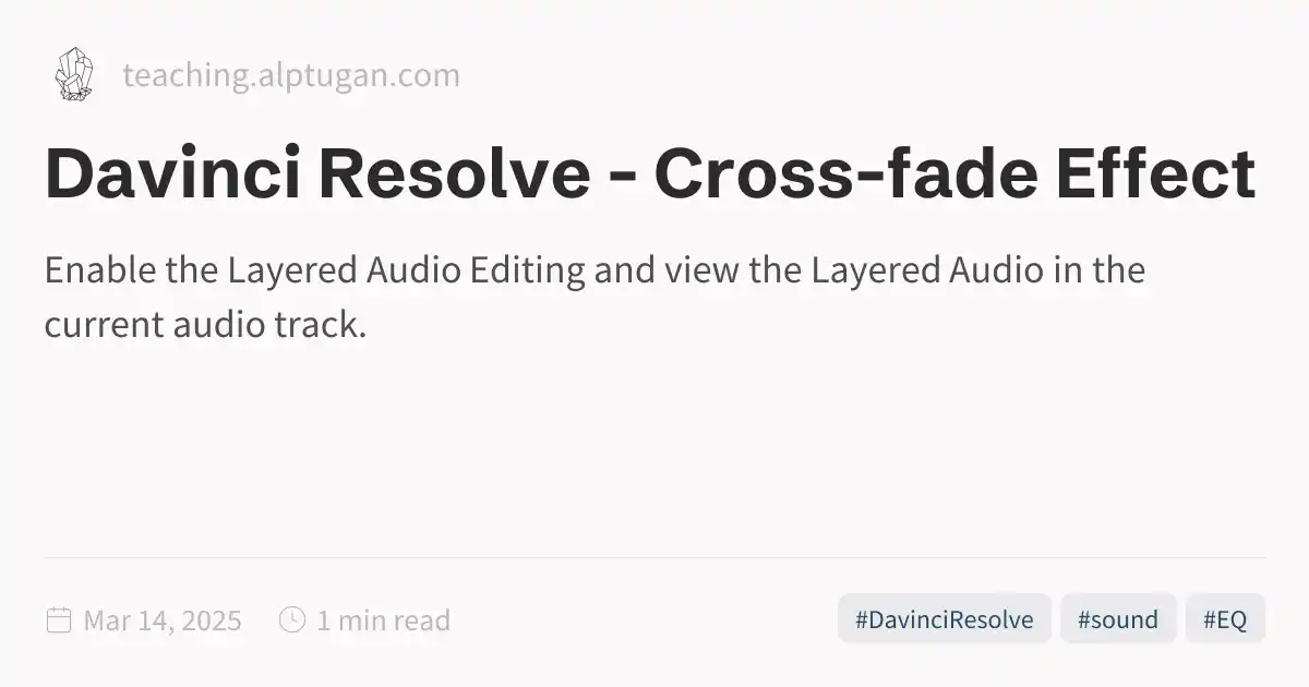 Davinci Resolve - Cross-fade Effect