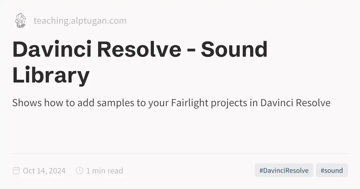 Davinci Resolve - Sound Library
