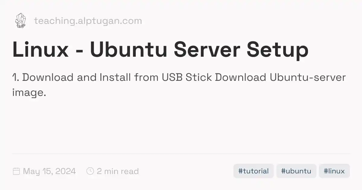 Linux - Ubuntu Server Setup