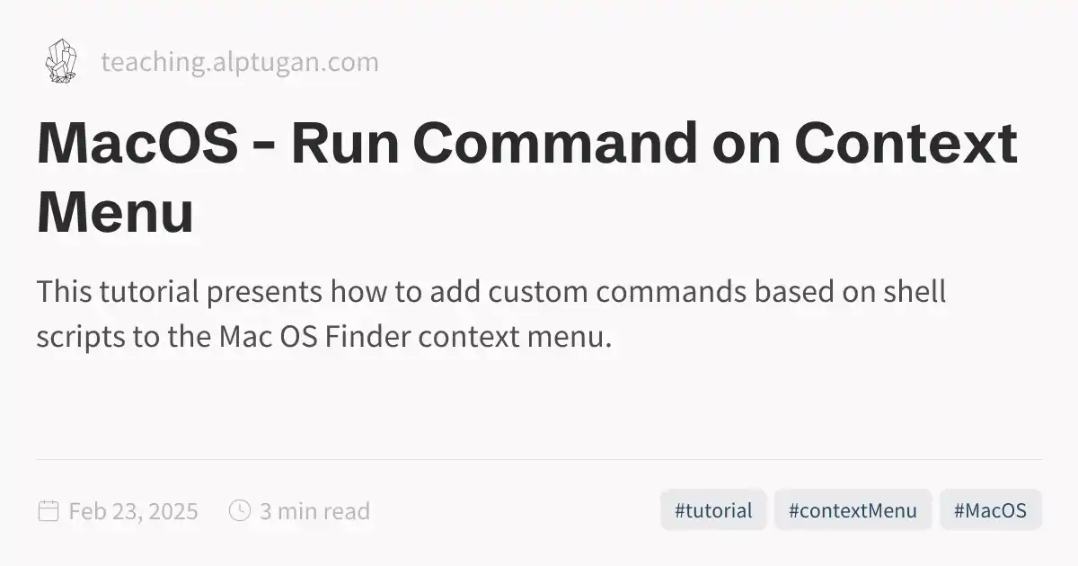 MacOS - Run Command on Context Menu