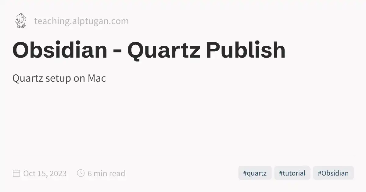 Obsidian - Quartz Publish