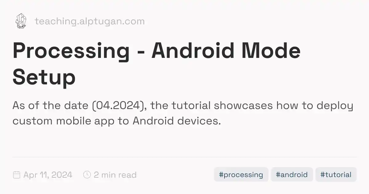 Processing - Android Mode Setup