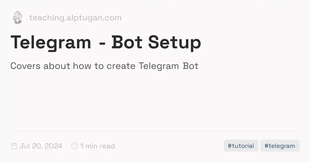 Telegram - Bot Setup